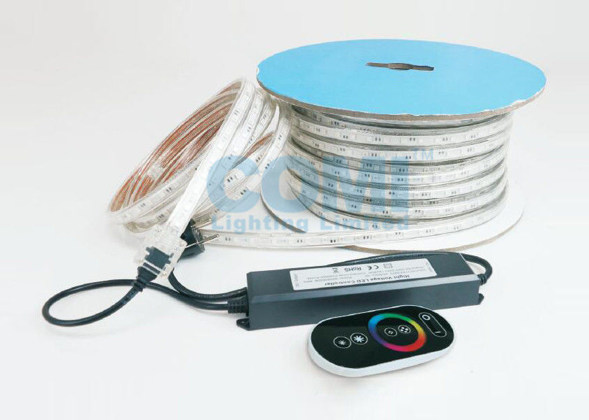 6W / M 5050 RGB Trip Chip High Voltage LED Strip Light IP67 With AC RGB ...