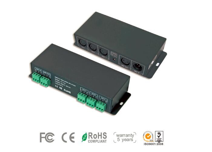 LED DMX Signal Amplifier Controller with 3 Channels Distributed Output