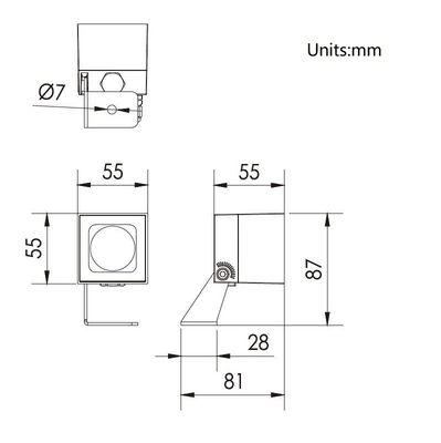 IP66 85LM/W Outdoor Led Spotlight 12-24VDC 8W 10W With Adjustable Bracket